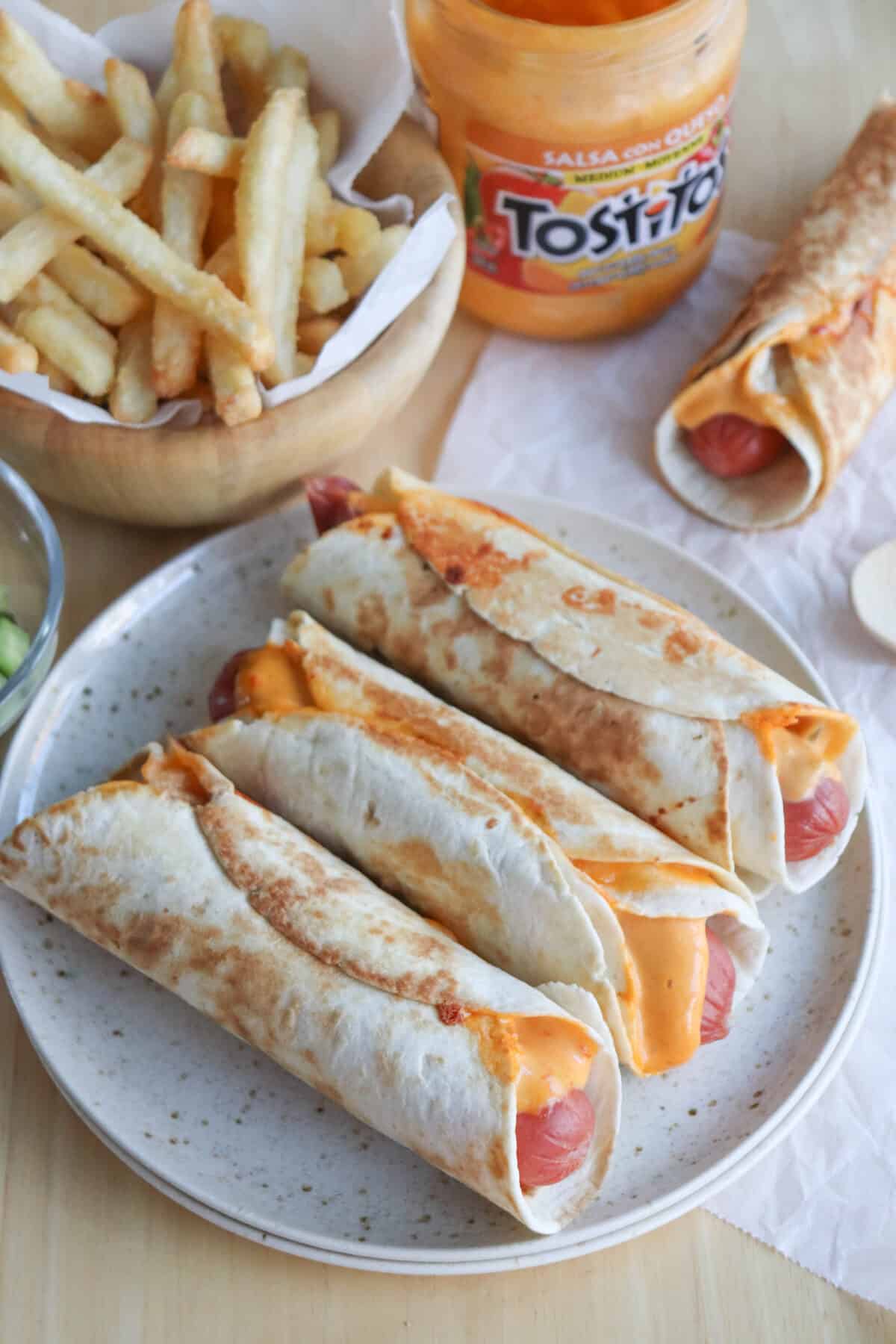 Hot Dog Taquitos Recipe (Tortilla Wrapped Dogs) » Homemade Heather
