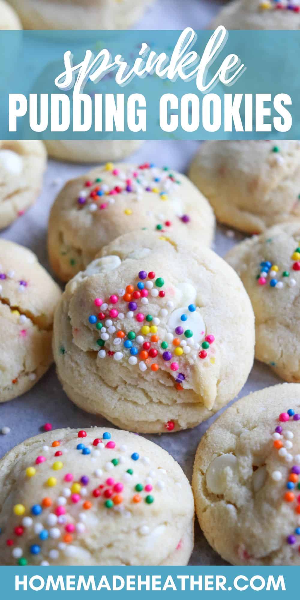 Funfetti Pudding Cookies with Rainbow Sprinkles » Homemade Heather