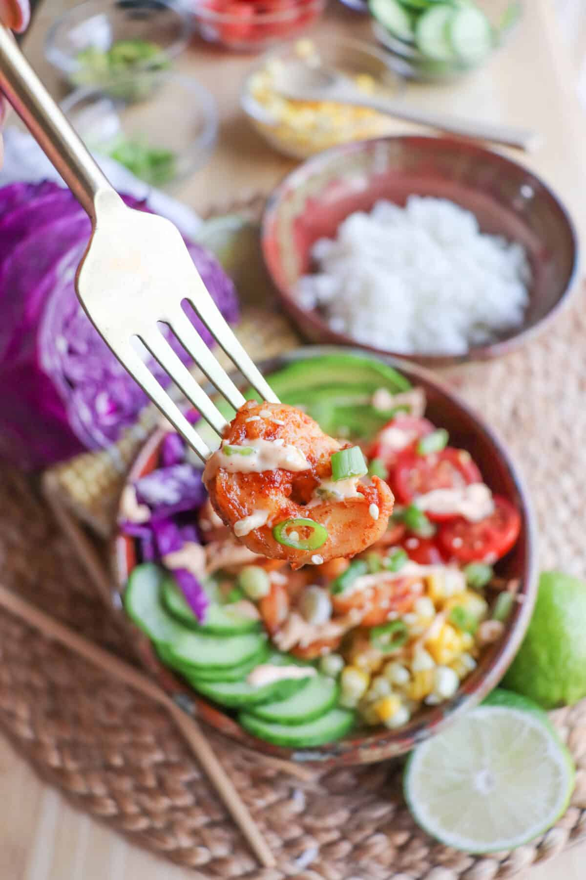 Quick & Easy Shrimp Bowl Recipe with Spicy Mayo » Homemade Heather