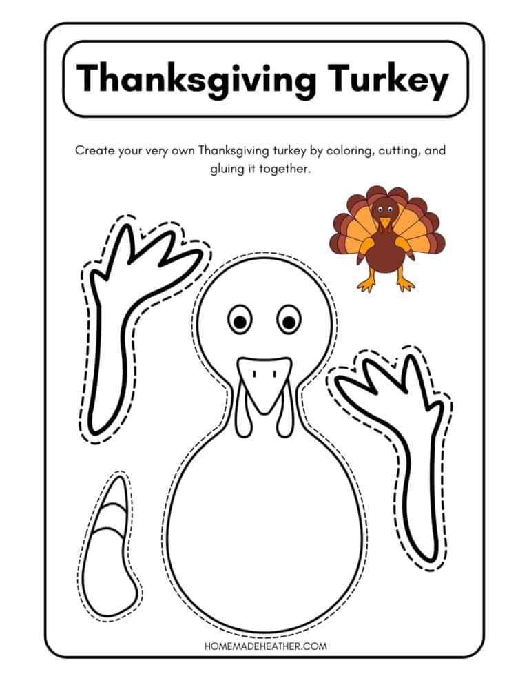 Free Thanksgiving Build-a-Turkey Printable » Homemade Heather