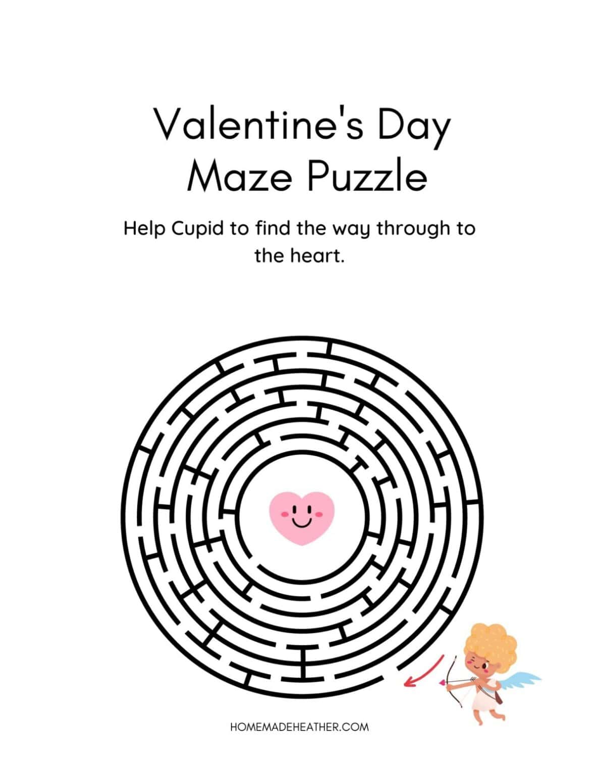 Valentines Day Maze Printables » Homemade Heather