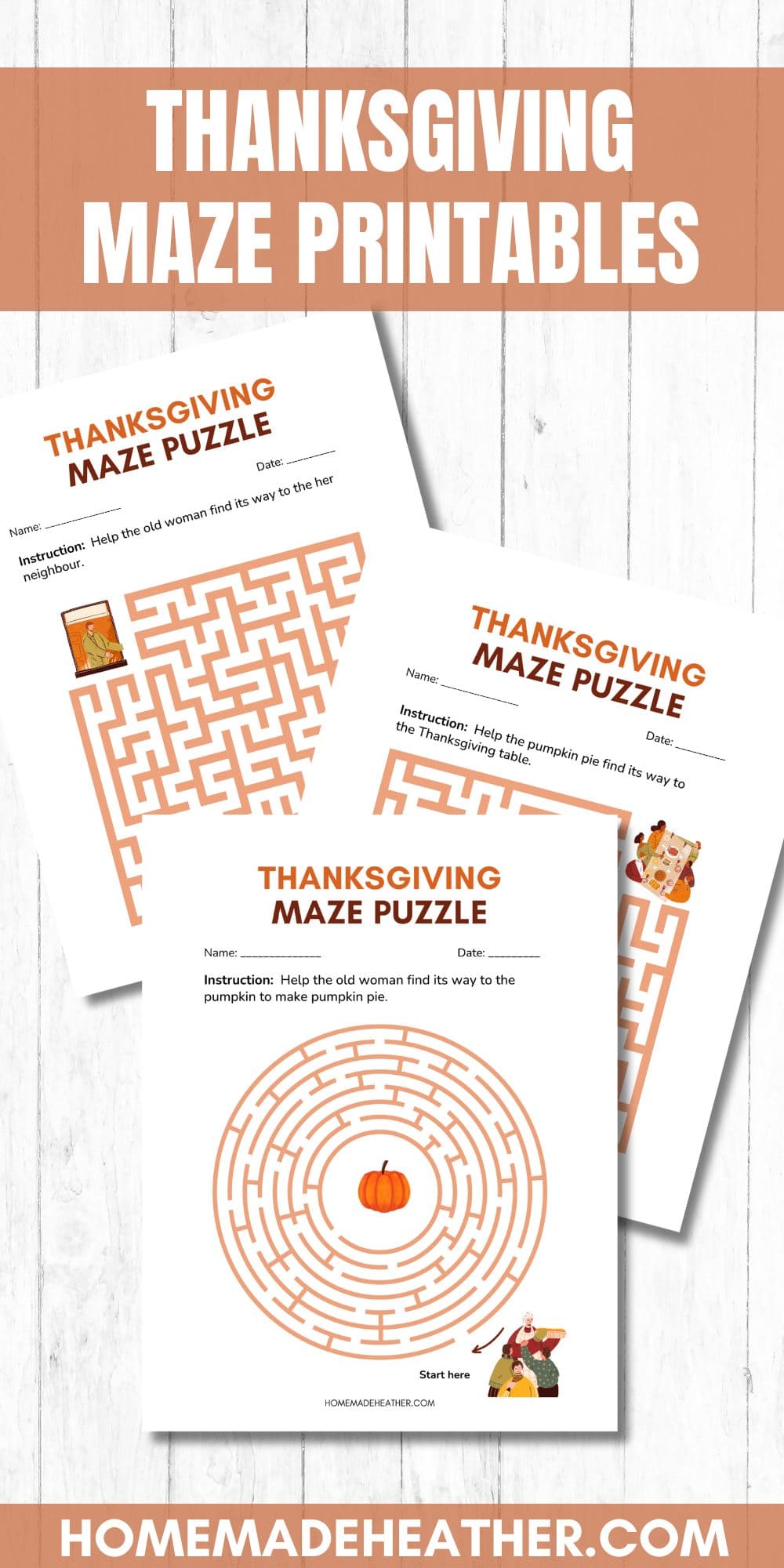 Free Thanksgiving Maze Printables » Homemade Heather