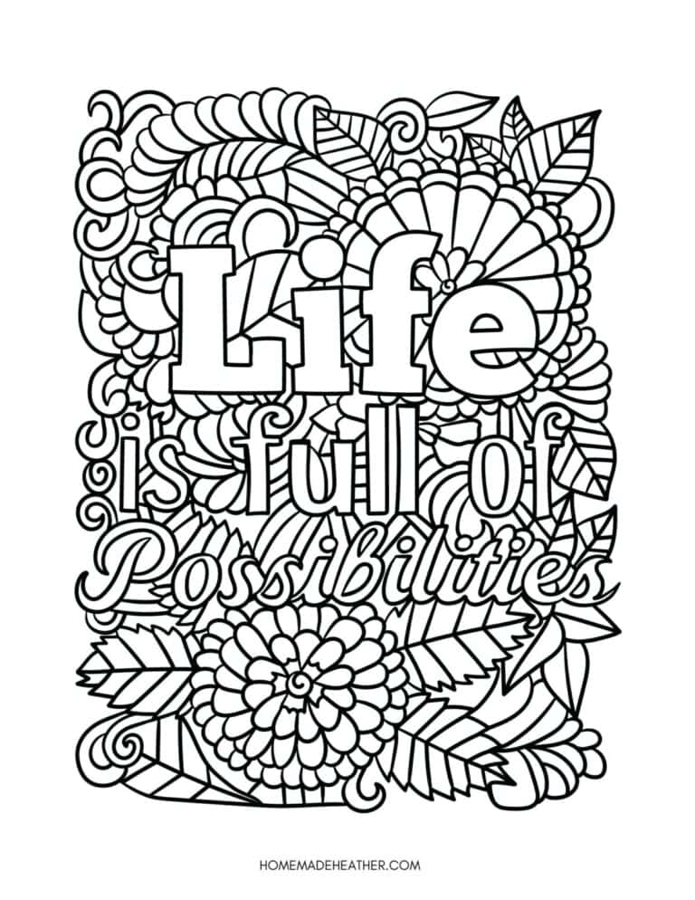 Motivational Coloring Pages for Teens » Homemade Heather