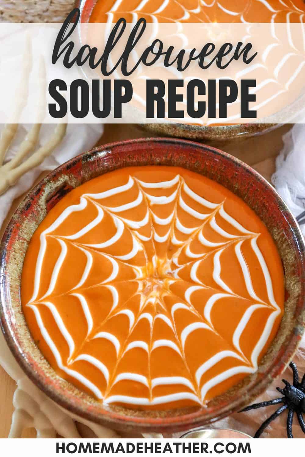 Tomato Spiderweb Halloween Soup Recipe » Homemade Heather