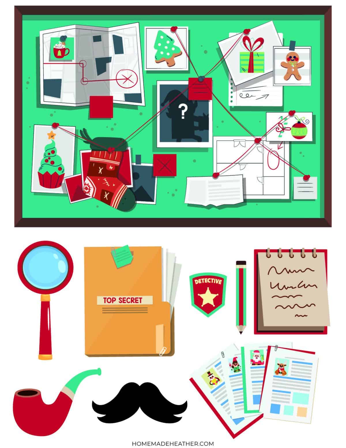 Elf on the Shelf Detective Prop Printables » Homemade Heather