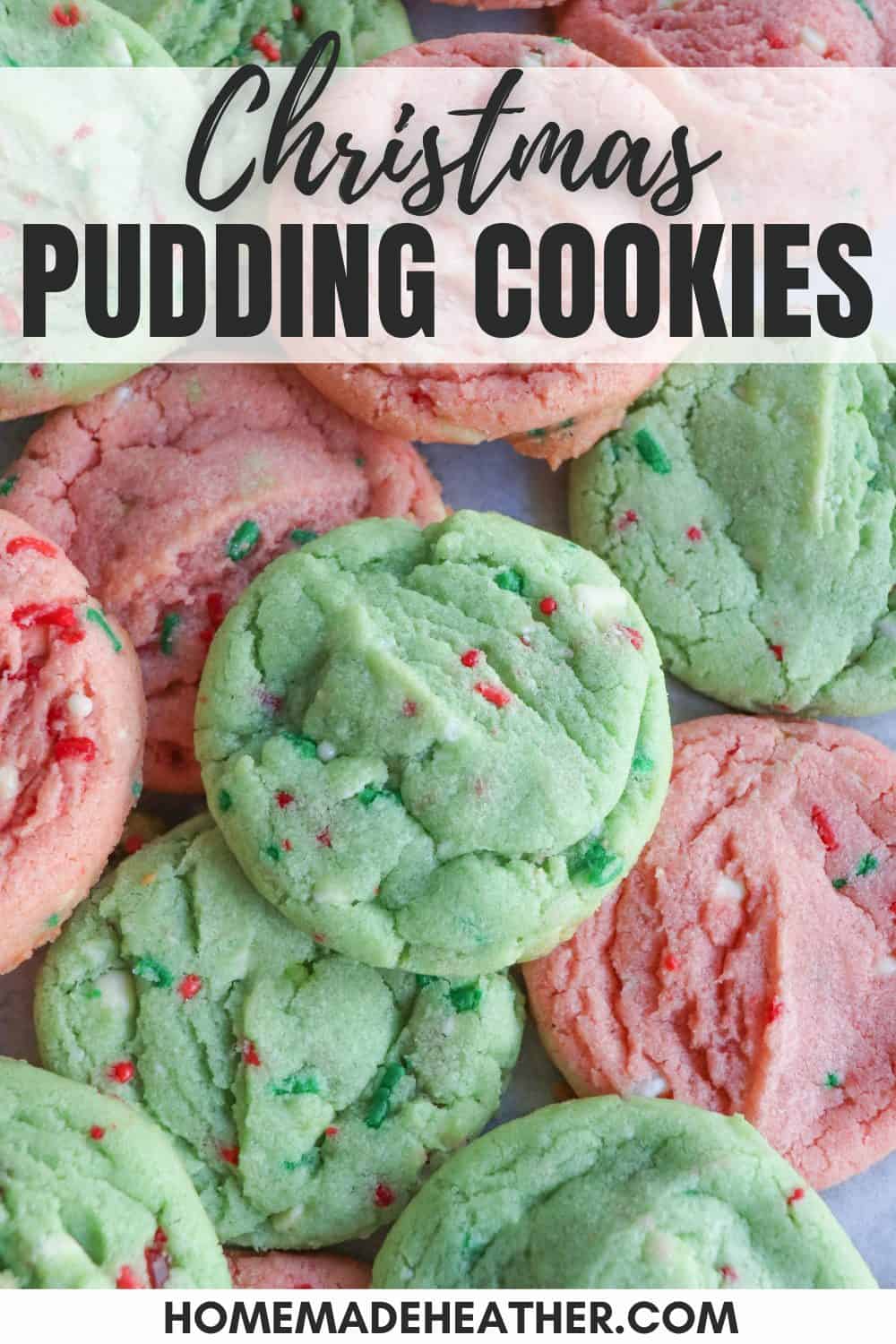 Soft & Chewy Christmas Sprinkle Pudding Cookies » Homemade Heather