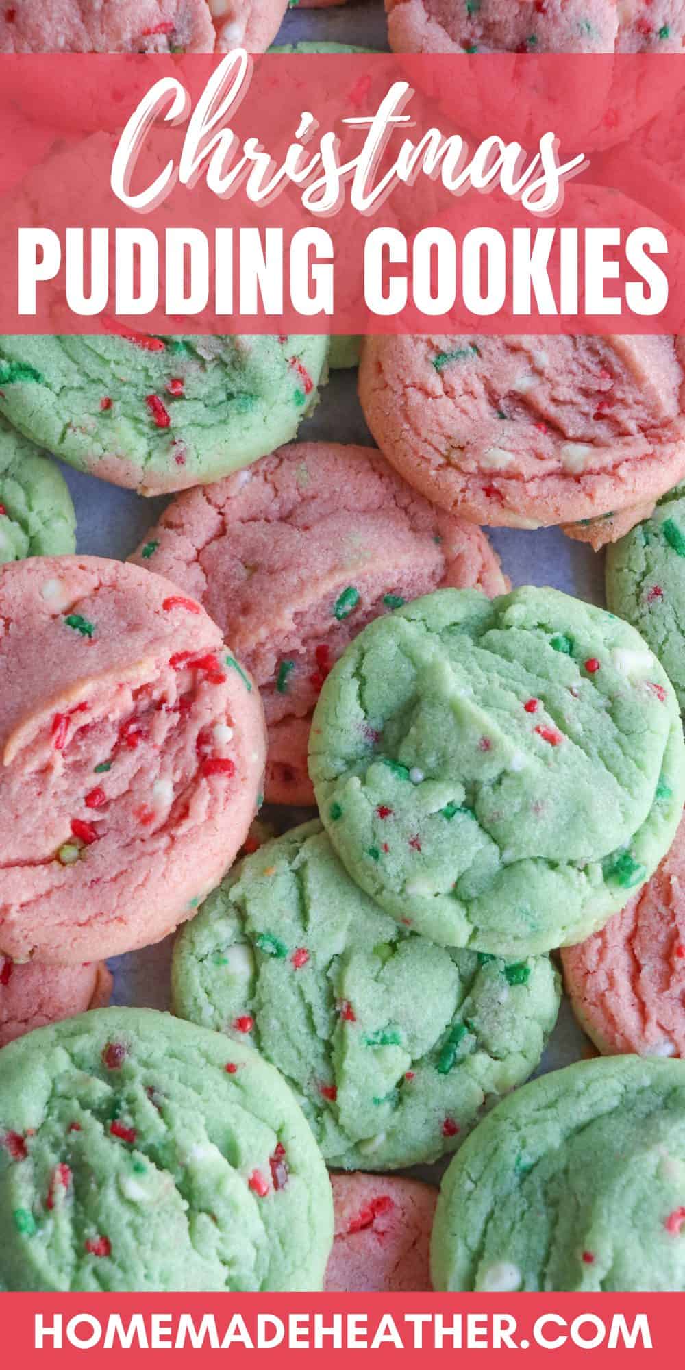 Soft & Chewy Christmas Sprinkle Pudding Cookies » Homemade Heather