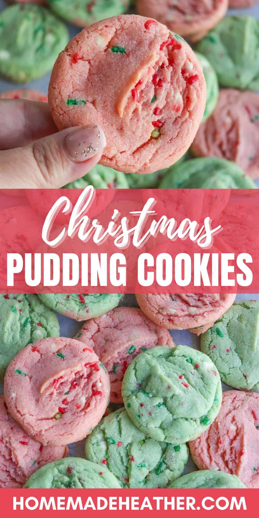 Soft & Chewy Christmas Sprinkle Pudding Cookies » Homemade Heather