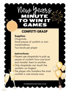 New Years Minute To Win It Games » Homemade Heather