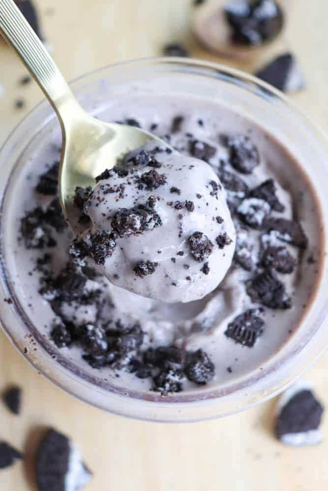 Oreo Cookie Protein Ice Cream (Ninja Creami Recipe) » Homemade Heather