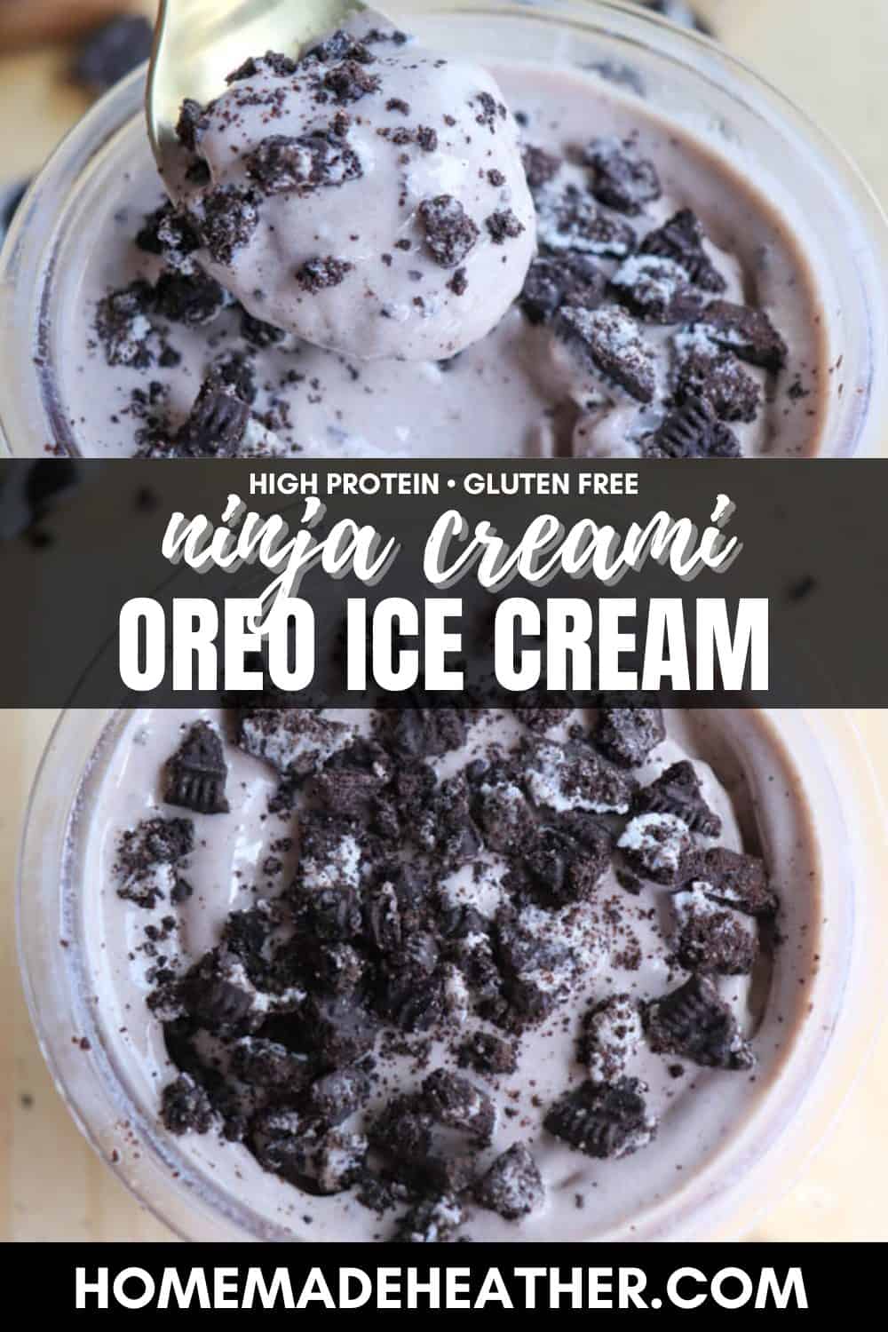 Oreo Cookie Protein Ice Cream (Ninja Creami Recipe) » Homemade Heather