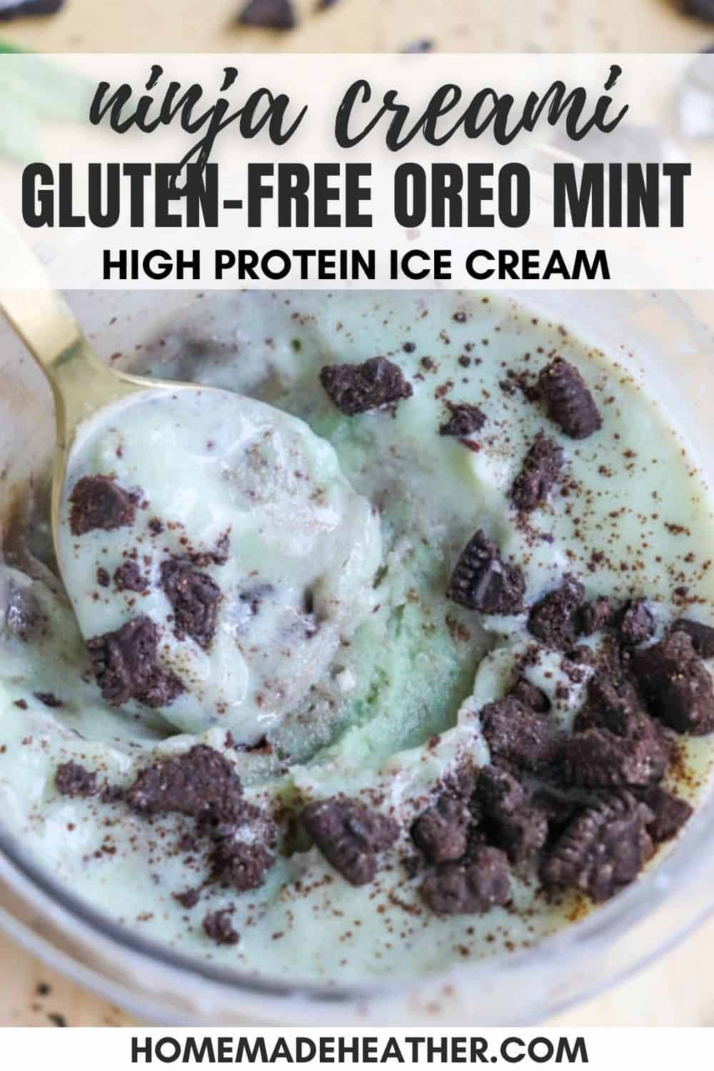 Mint Oreo Protein Ice Cream (Ninja Creami Recipe) » Homemade Heather