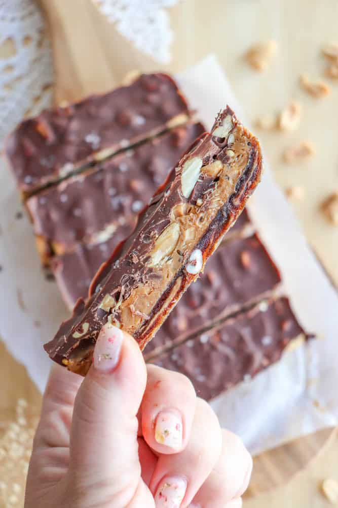 Snickers Date Bars (Tiktok Recipe) » Homemade Heather