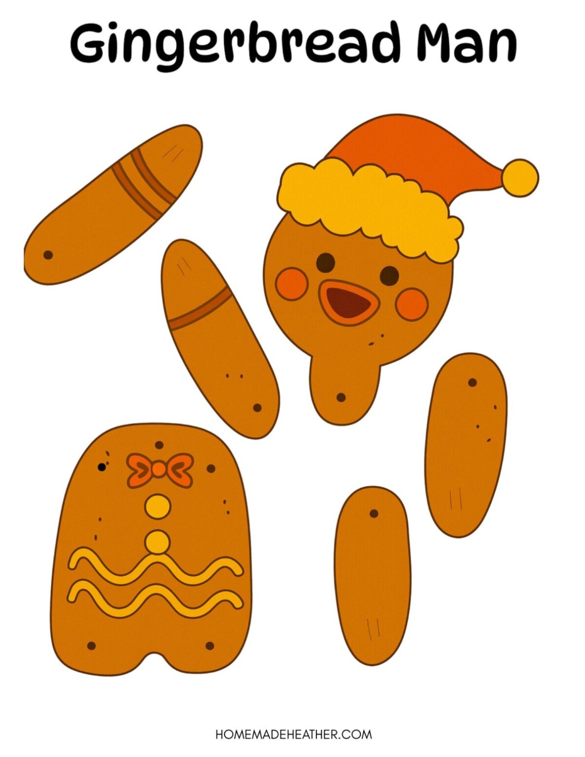 Gingerbread Split Pin Craft Printable » Homemade Heather