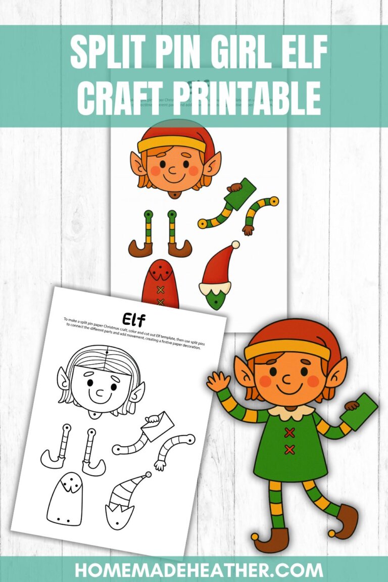 Girl Elf Split Pin Craft Printable » Homemade Heather